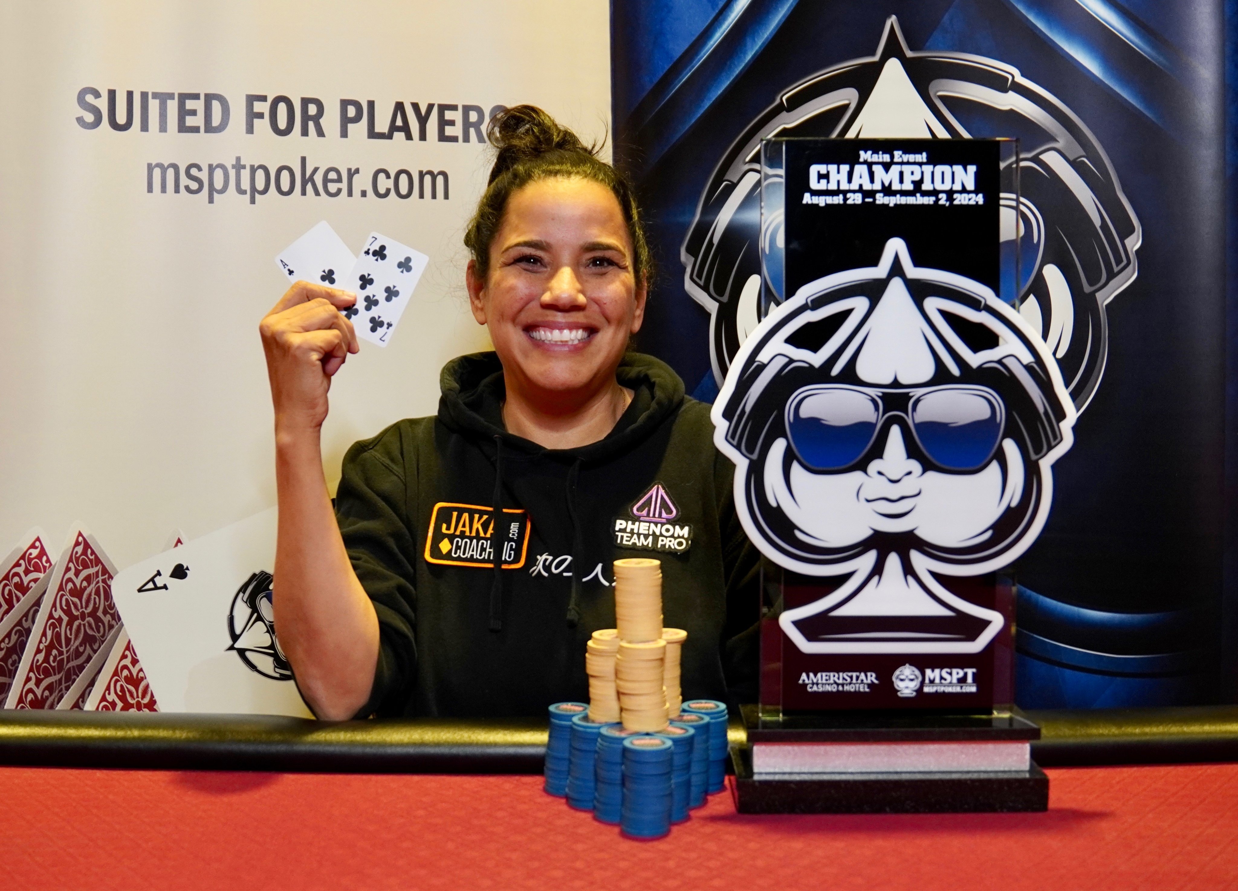 Angela Jordison won the MPST Ameristar East Chicago. | PokerNews Angela Jordison won the MPST Ameristar East Chicago. | PokerNews